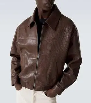 FRAME Leather Bomber Jacket