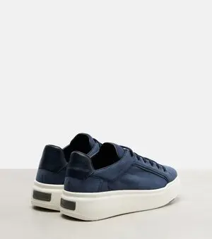 Max Mara Suede Platform Sneakers - Blue