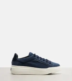 Max Mara Suede Platform Sneakers - Blue