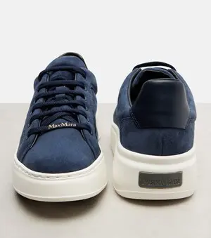 Max Mara Suede Platform Sneakers - Blue