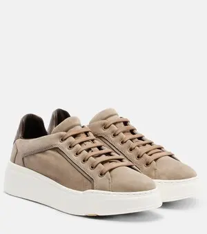 Max Mara Suede Platform Sneakers - Green