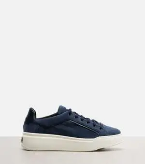 Max Mara Suede Platform Sneakers - Blue