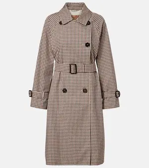 Max Mara Fate Gingham Cotton-blend Trench Coat