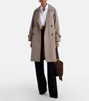 Max Mara Fate Gingham Cotton-blend Trench Coat