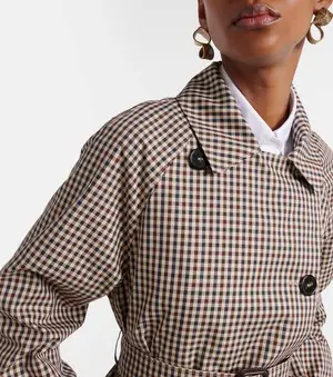 Max Mara Fate Gingham Cotton-blend Trench Coat