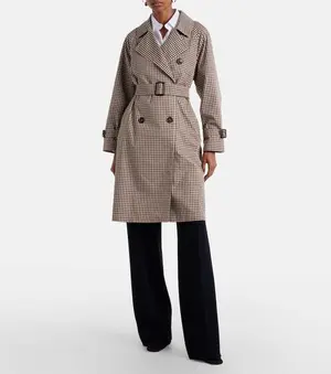 Max Mara Fate Gingham Cotton-blend Trench Coat
