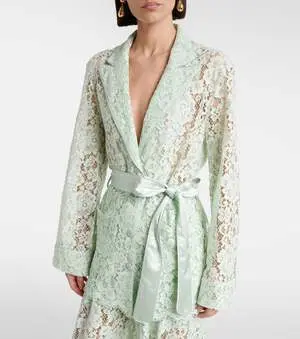 Dolce & Gabbana Belted Lace Blazer