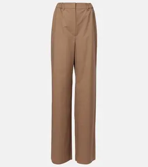 Max Mara Salpa Virgin Wool Wide-leg Pants - Beige