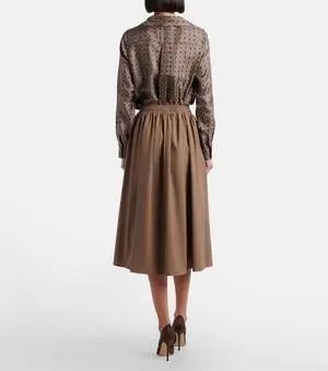Max Mara Livrea Virgin Wool Midi Skirt - Brown
