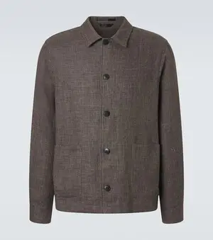 Sunspel Cotton And Linen Jacket - Brown