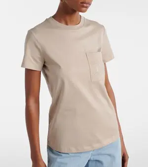 Max Mara Embroidered Cotton Top - Beige