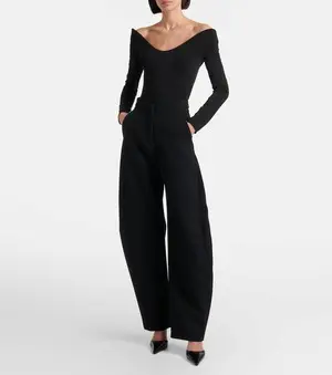 Alaïa Off-shoulder Jersey Bodysuit