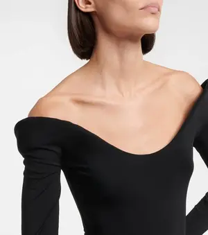 Alaïa Off-shoulder Jersey Bodysuit