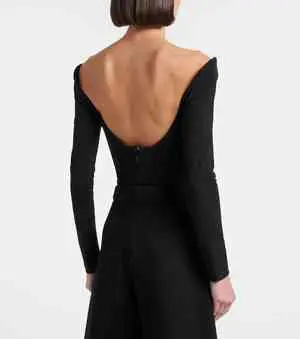 Alaïa Off-shoulder Jersey Bodysuit