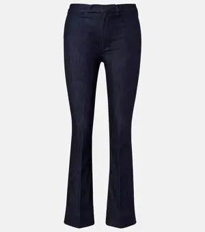 Max Mara Diana Cotton-blend Slim Pants - Blue