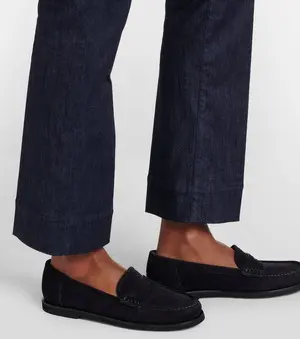 Max Mara Diana Cotton-blend Slim Pants - Blue