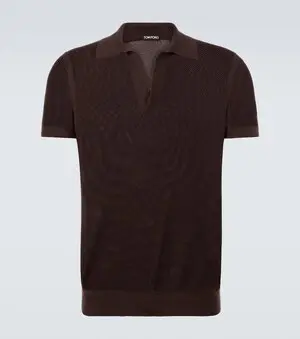 TOM FORD Semi-sheer Cotton And Silk Polo Shirt