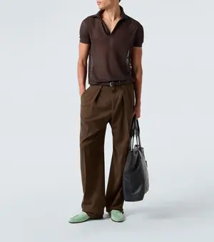 TOM FORD Semi-sheer Cotton And Silk Polo Shirt