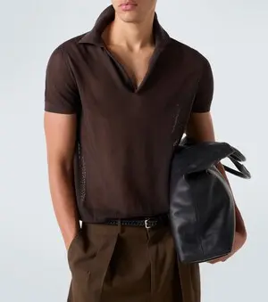 TOM FORD Semi-sheer Cotton And Silk Polo Shirt