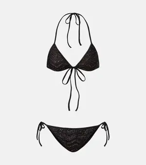 Missoni Zigzag Sequined Lamé Bikini - Brown