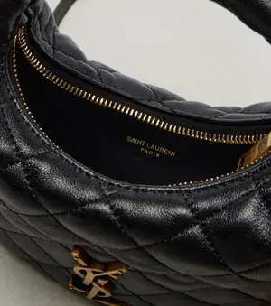 Saint Laurent Quilted Leather Top Handle Bag - Black