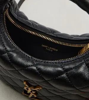 Saint Laurent Quilted Leather Top Handle Bag - Black