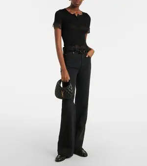 Saint Laurent Quilted Leather Top Handle Bag - Black