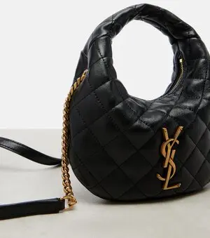 Saint Laurent Quilted Leather Top Handle Bag - Black