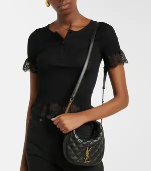 Saint Laurent Quilted Leather Top Handle Bag - Black