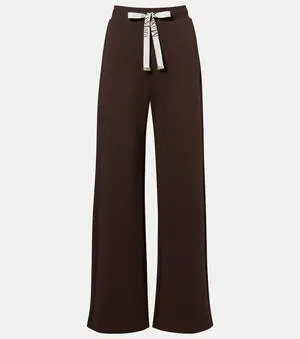 Max Mara Bali Cotton-blend Wide-leg Sweatpants - Brown
