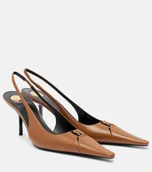 Saint Laurent Babylone Breteuil 75 Leather Pumps - Brown