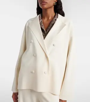 Max Mara Calte Double-breasted Crêpe Blazer - White