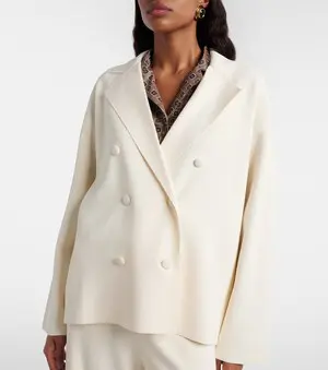 Max Mara Calte Double-breasted Crêpe Blazer - White