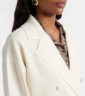 Max Mara Calte Double-breasted Crêpe Blazer - White