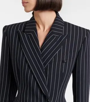 MUGLER Pinstriped Virgin Wool Blazer
