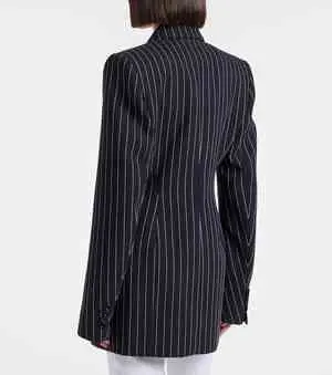 MUGLER Pinstriped Virgin Wool Blazer
