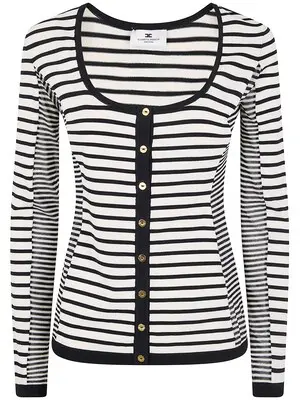 ELISABETTA FRANCHI Tricot Squared Neck Sweater