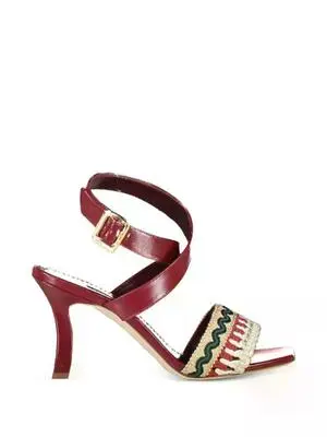 Manolo Blahnik Mabeco Woven Buckle Sandals