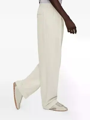 MAISON MARGIELA Cuffed Pleated Trousers - Neutrals