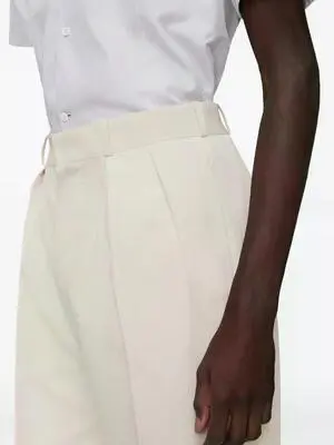 MAISON MARGIELA Cuffed Pleated Trousers - Neutrals