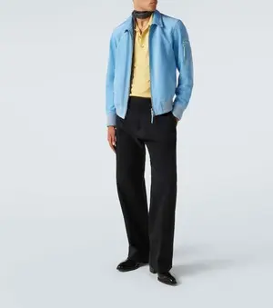 TOM FORD Suede Blouson Jacket - Blue