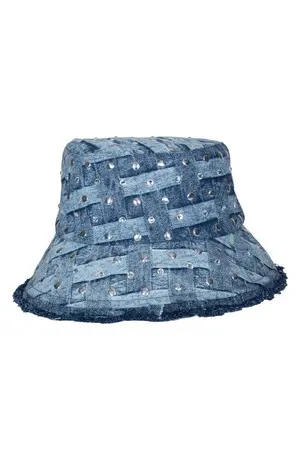Kurt Geiger Embellished Denim Bucket Hat