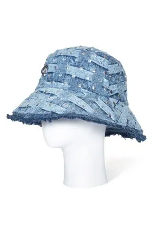 Kurt Geiger Embellished Denim Bucket Hat
