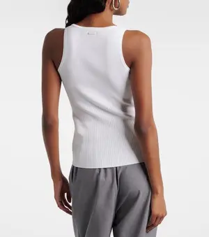 Max Mara Ribbed-knit Tank Top - White