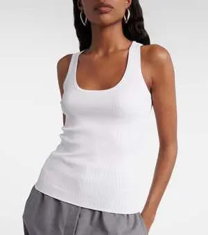 Max Mara Ribbed-knit Tank Top - White