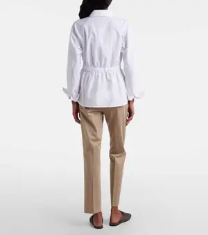 Max Mara Cotton-blend Cropped Slim Pants - Beige