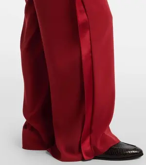 Max Mara Crepe Wide-leg Pants - Red