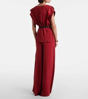 Max Mara Crepe Wide-leg Pants - Red
