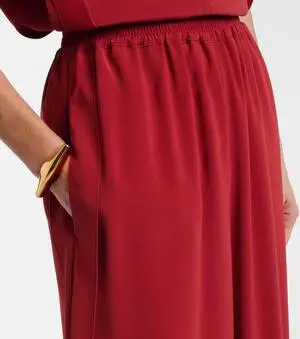 Max Mara Crepe Wide-leg Pants - Red