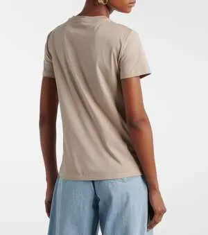 Max Mara Embroidered Cotton Top - Beige
